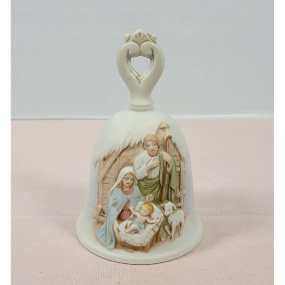 Homco | Accents | Vintage Nativity Bell Bisque Porcelain Ceramic ...